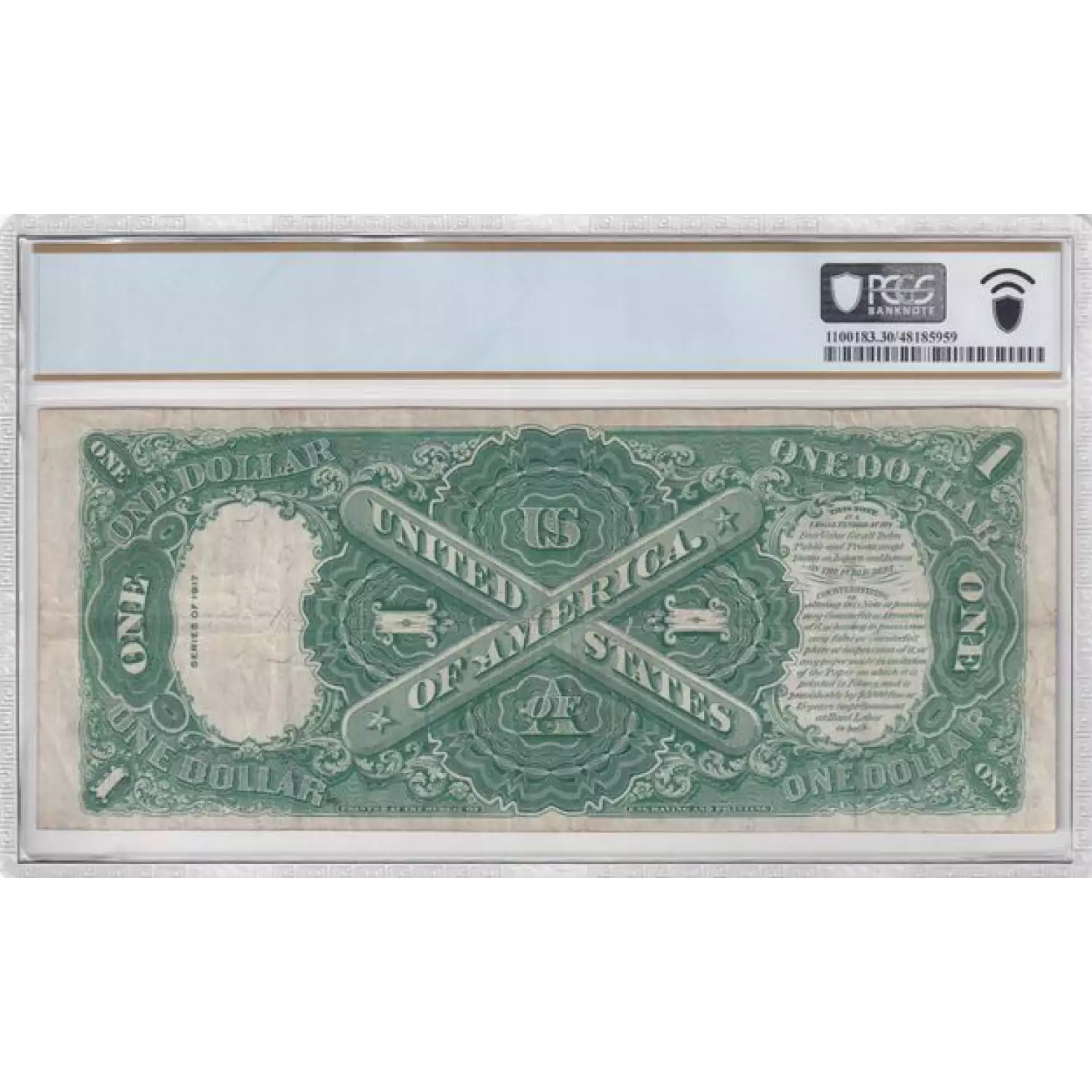 $1 1917 Small Red, scalloped Legal Tender Issues 39 - Hertel's Coins Inc.