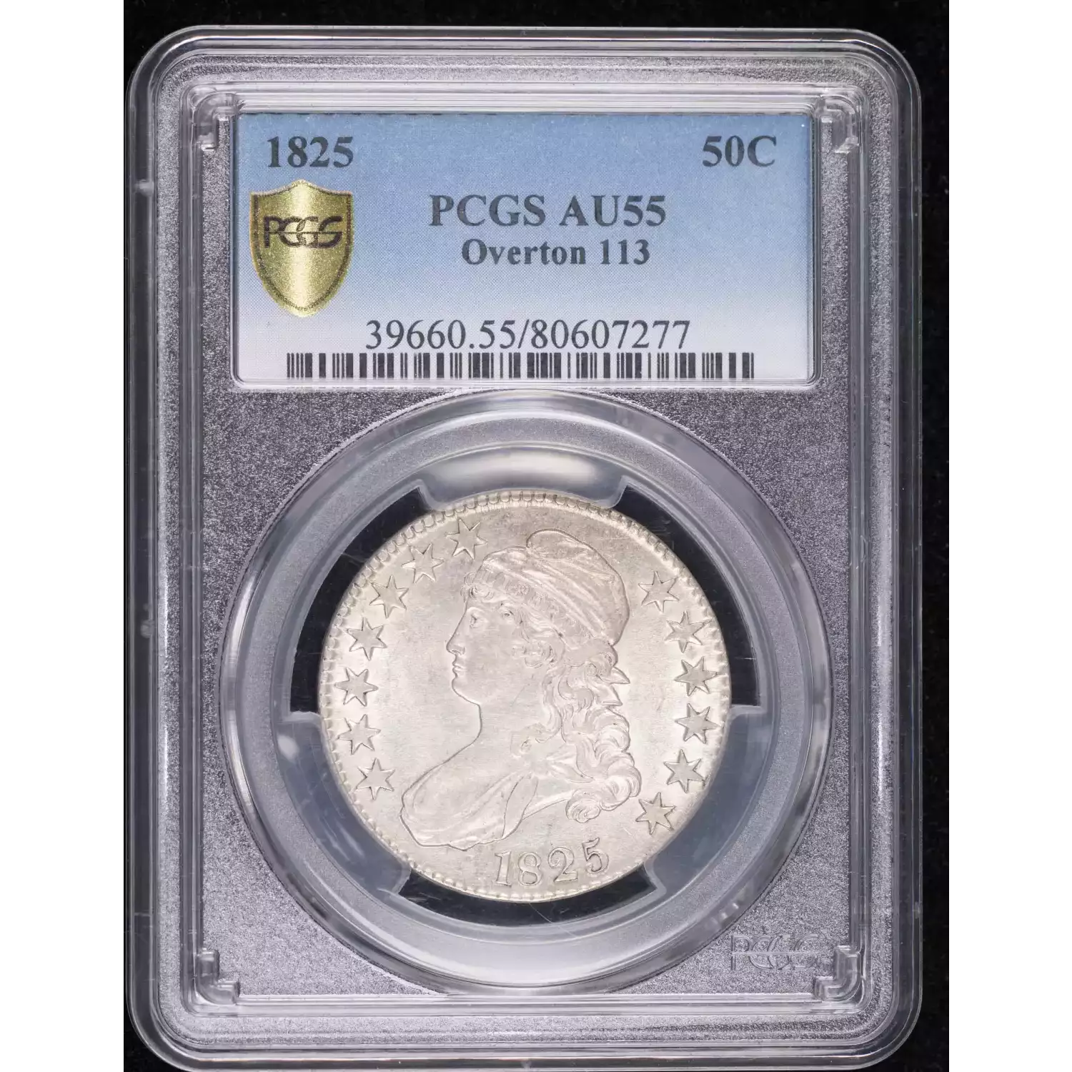 1825 Capped Bust Half Dollars PCGS AU-55 Overton 113 - Hertel's Coins Inc.