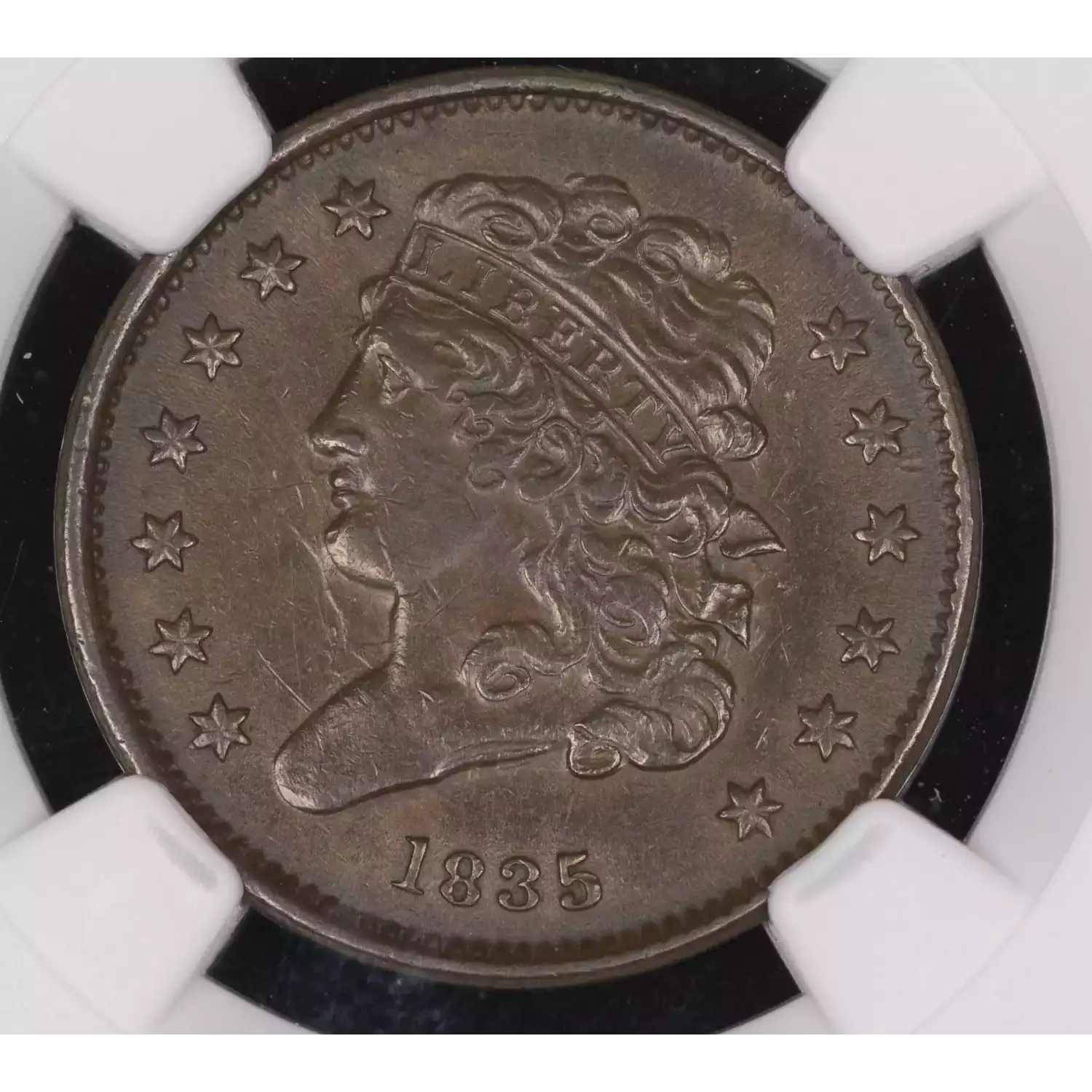 1835 Half Cents Classic Head 1809 - 36 NGC AU-55 BN - Hertel's Coins Inc.