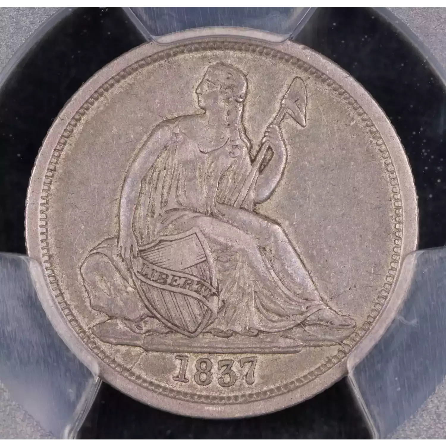 1837 Liberty Seated Dime PCGS VF-35 Seated, Large Date - Hertel's Coins ...