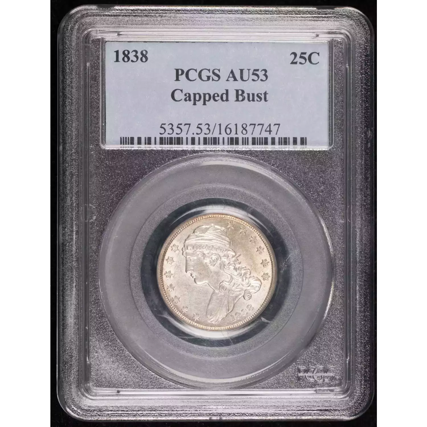 1838 Capped Bust Quarter Dollars PCGS AU-53 Capped Bust - Hertel's ...
