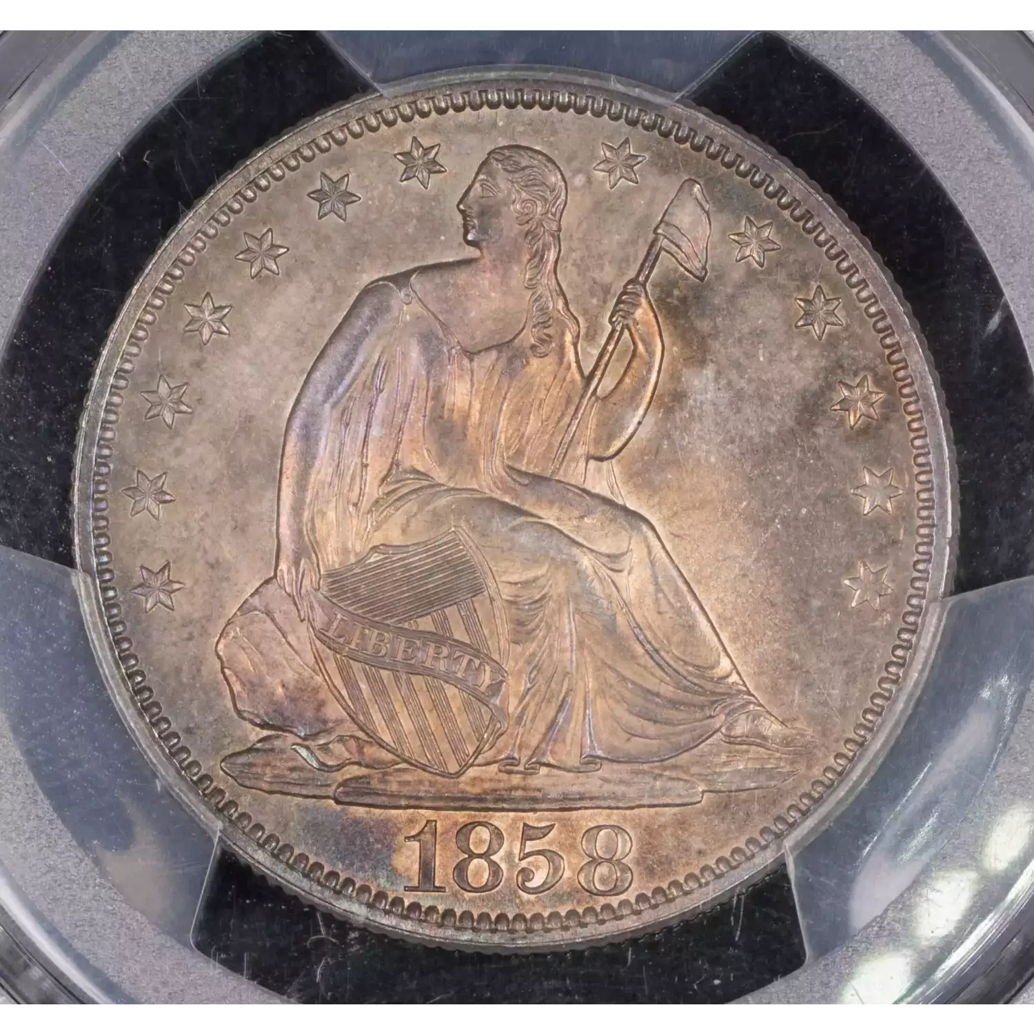 1858 Half Dollars Liberty Seated PCGS MS-64 - Hertel's Coins Inc.
