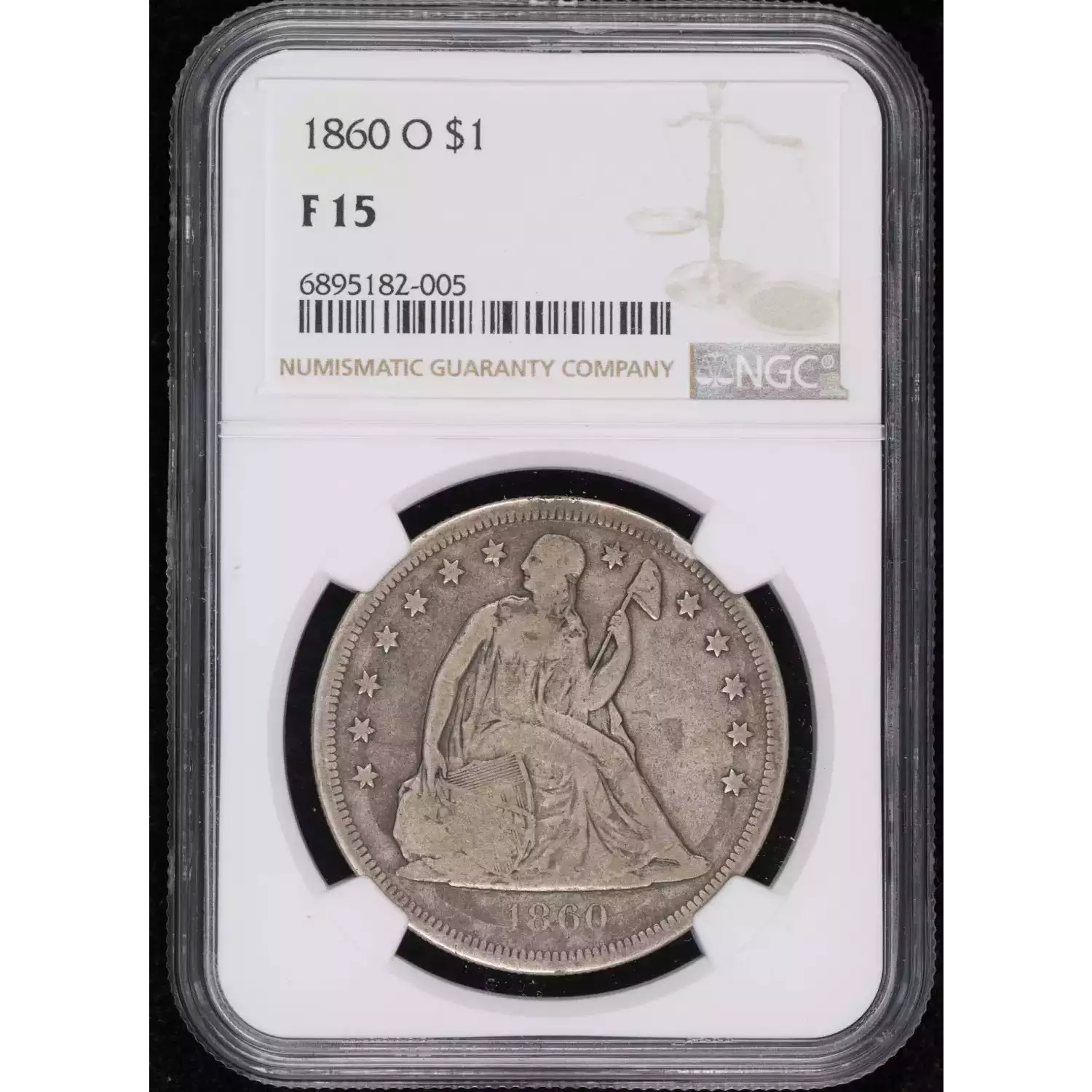 1860-O Liberty Seated Silver Dollars NGC F-15 - Hertel's Coins Inc.