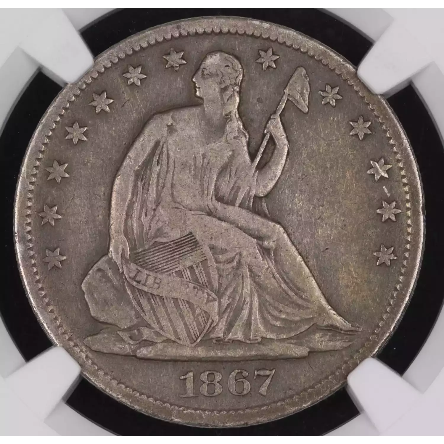 1867-S Half Dollars Liberty Seated NGC VF-25 - Hertel's Coins Inc.