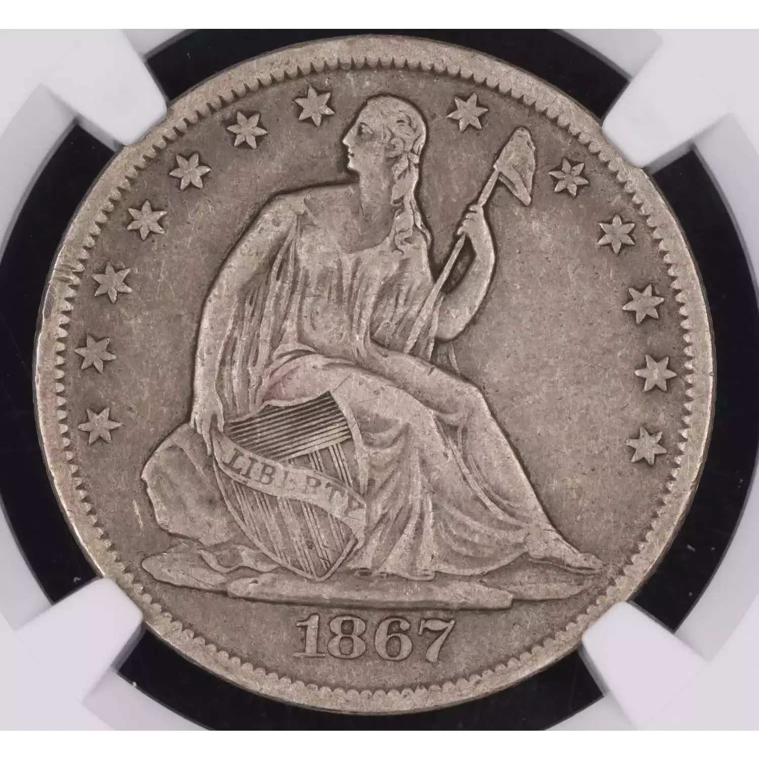 1867-S Half Dollars Liberty Seated NGC XF-40 - Hertel's Coins Inc.