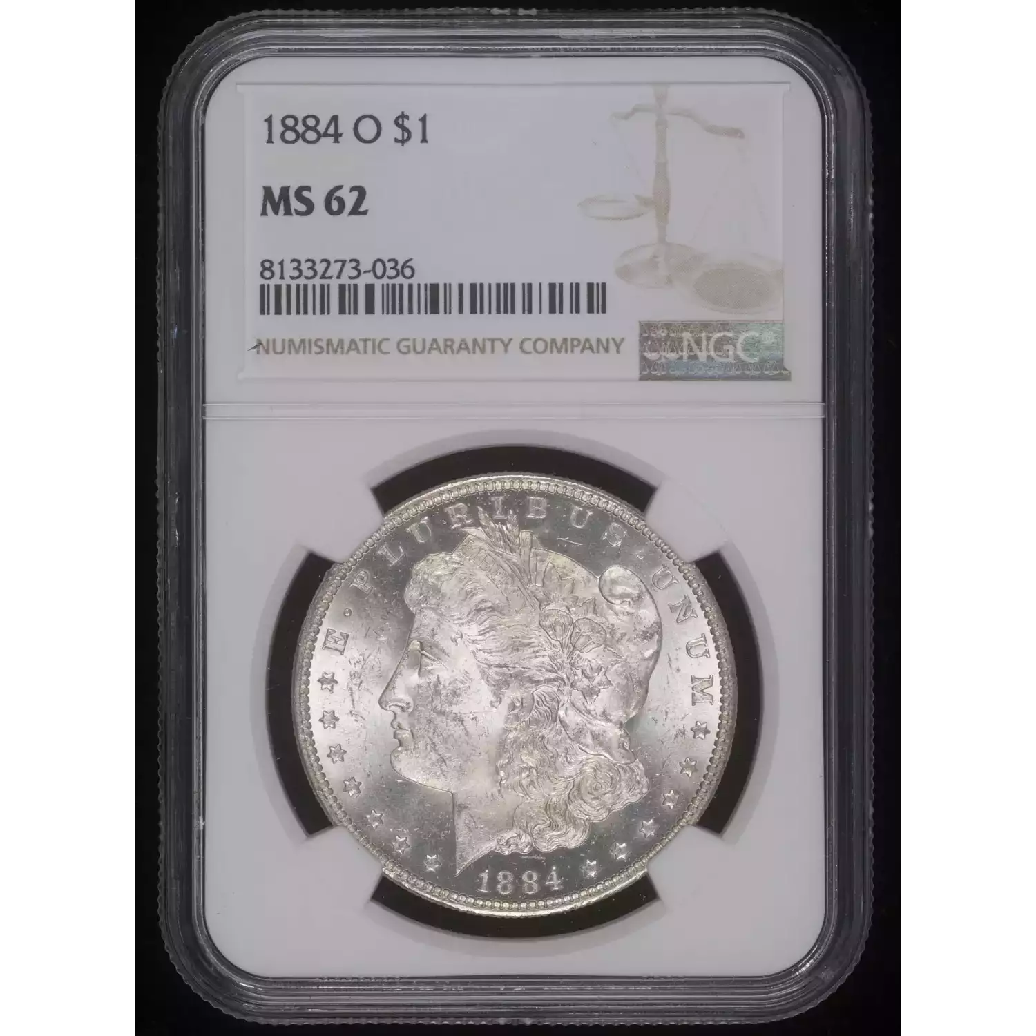 1884-O Morgan Silver Dollar NGC MS-62 - Hertel's Coins Inc.