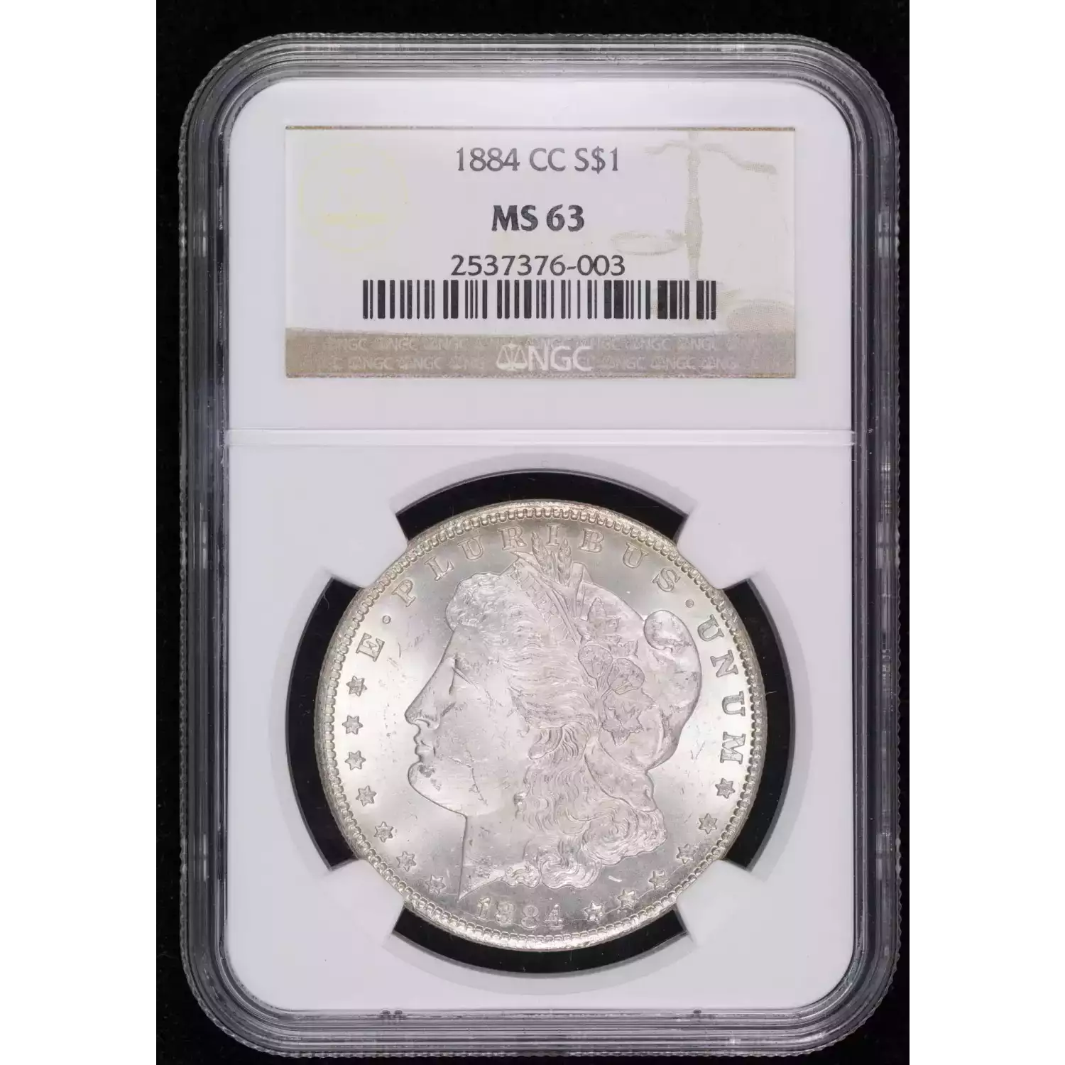 1884-CC NGC MS-63 Morgan Silver Dollar - Hertel's Coins Inc.
