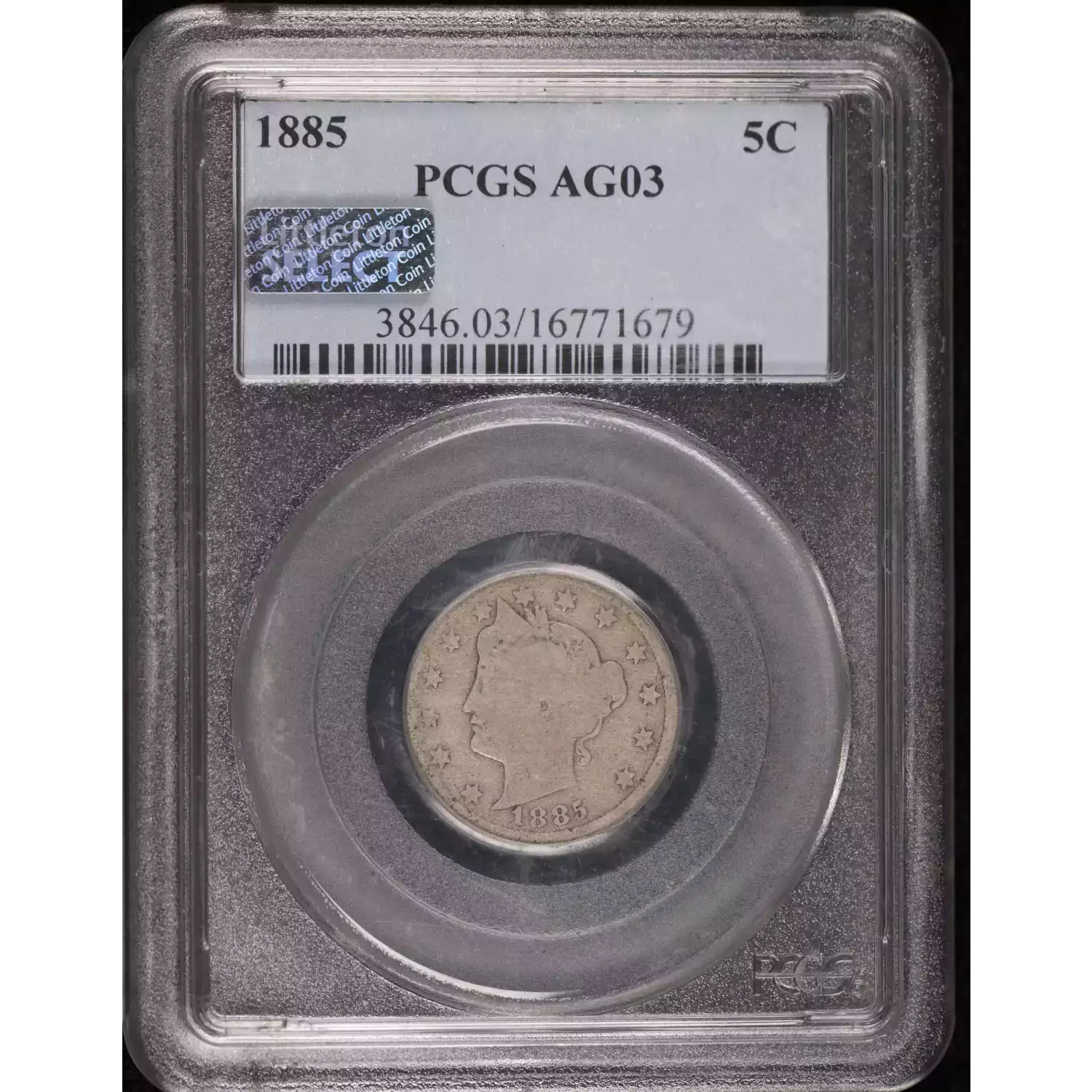 1885 Nickel Liberty Head PCGS AG-3 - Hertel's Coins Inc.