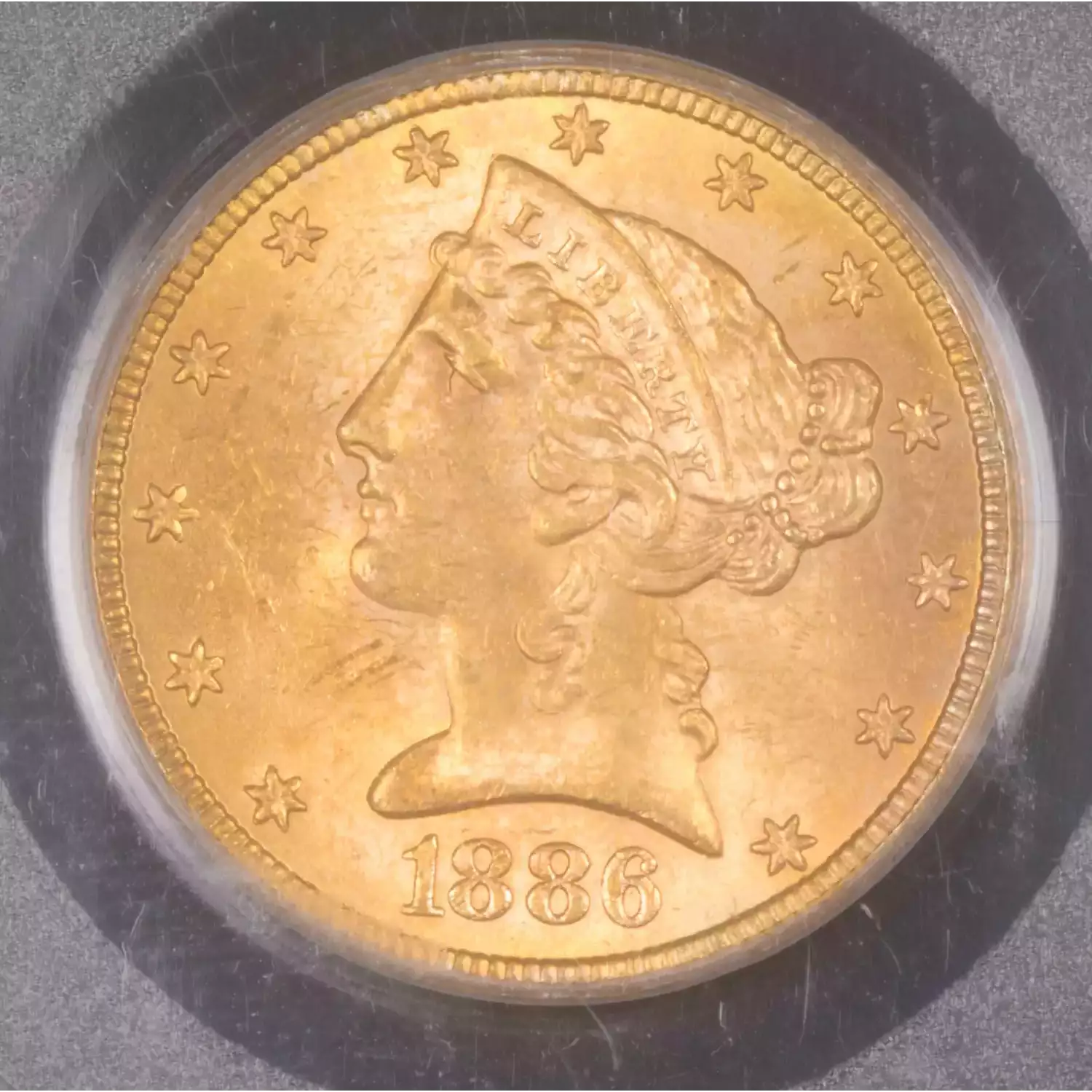 1886-S Gold Half Eagles Liberty Head PCGS MS-63 OGH - Hertel's Coins Inc.