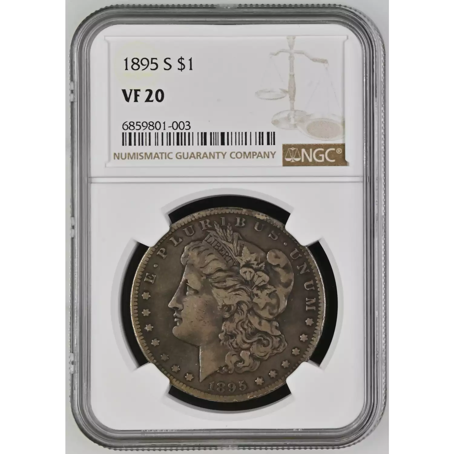 1895-S Morgan Silver Dollar NGC VF-20 - Hertel's Coins Inc.