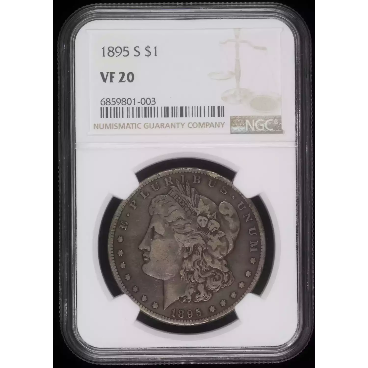 1895-S Morgan Silver Dollar NGC VF-20 - Hertel's Coins Inc.