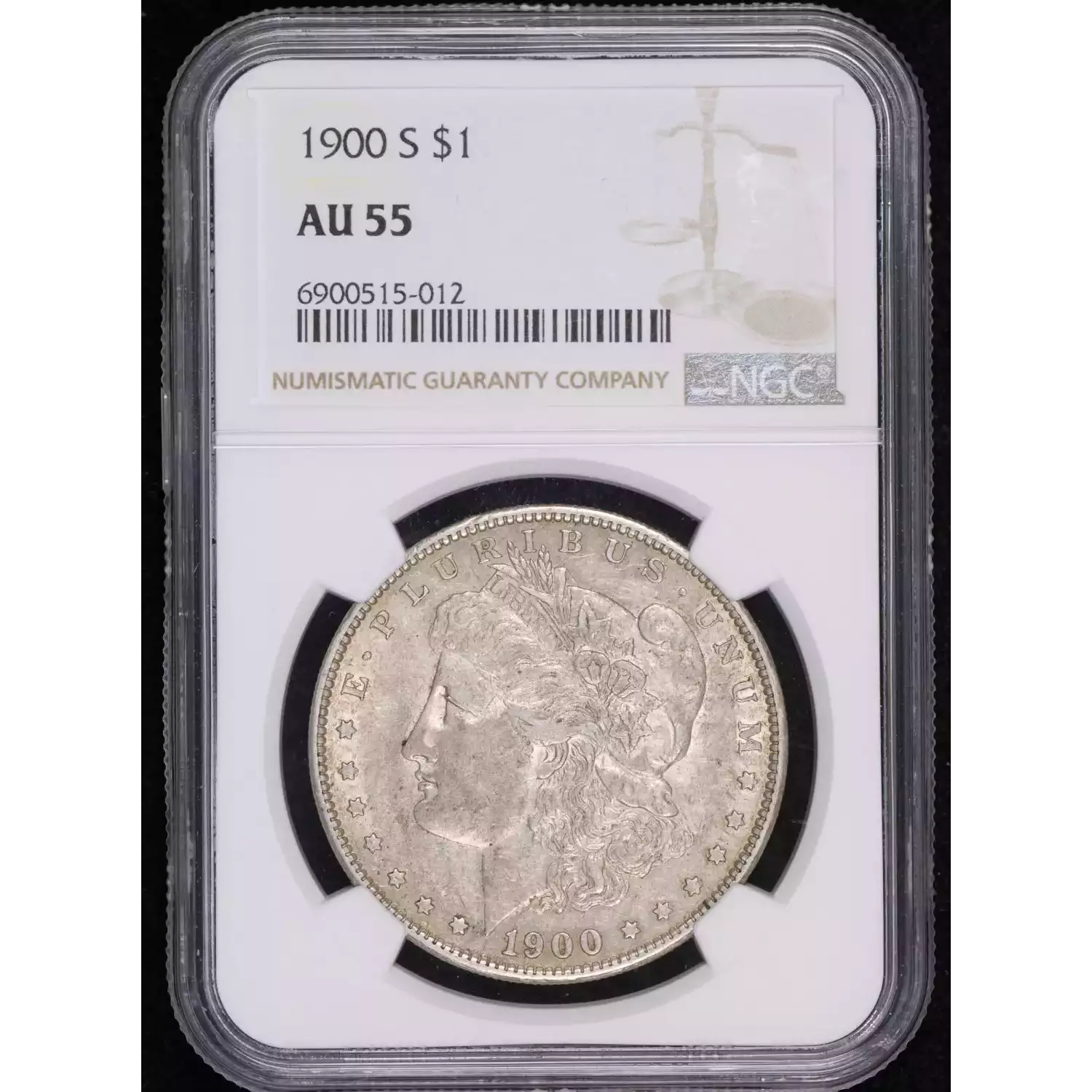 1900-S Morgan Silver Dollar NGC AU-55 - Hertel's Coins Inc.
