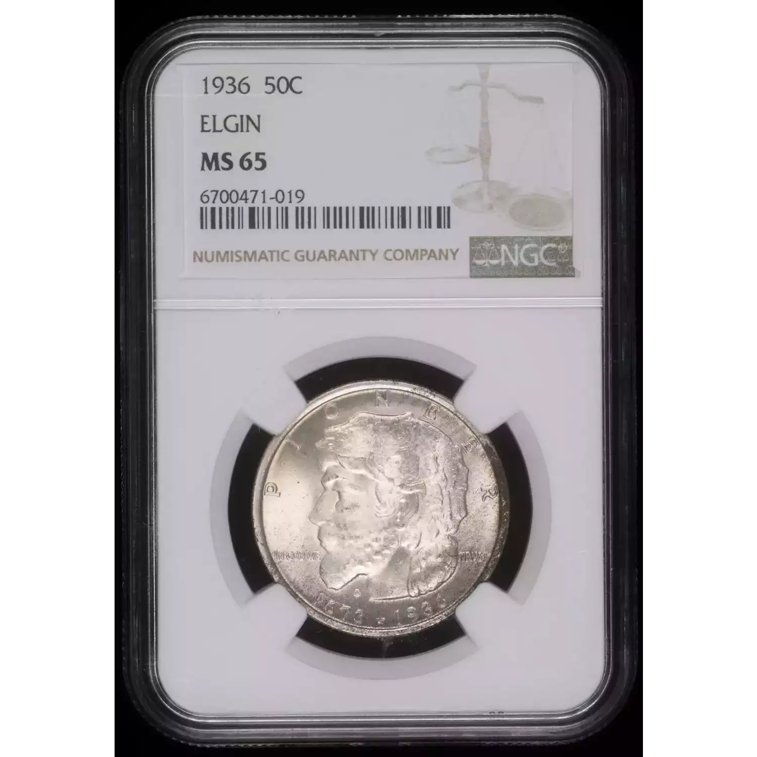1936 Classic Commemorative Elgin, Illinois, Centennial NGC MS-65 ELGIN ...