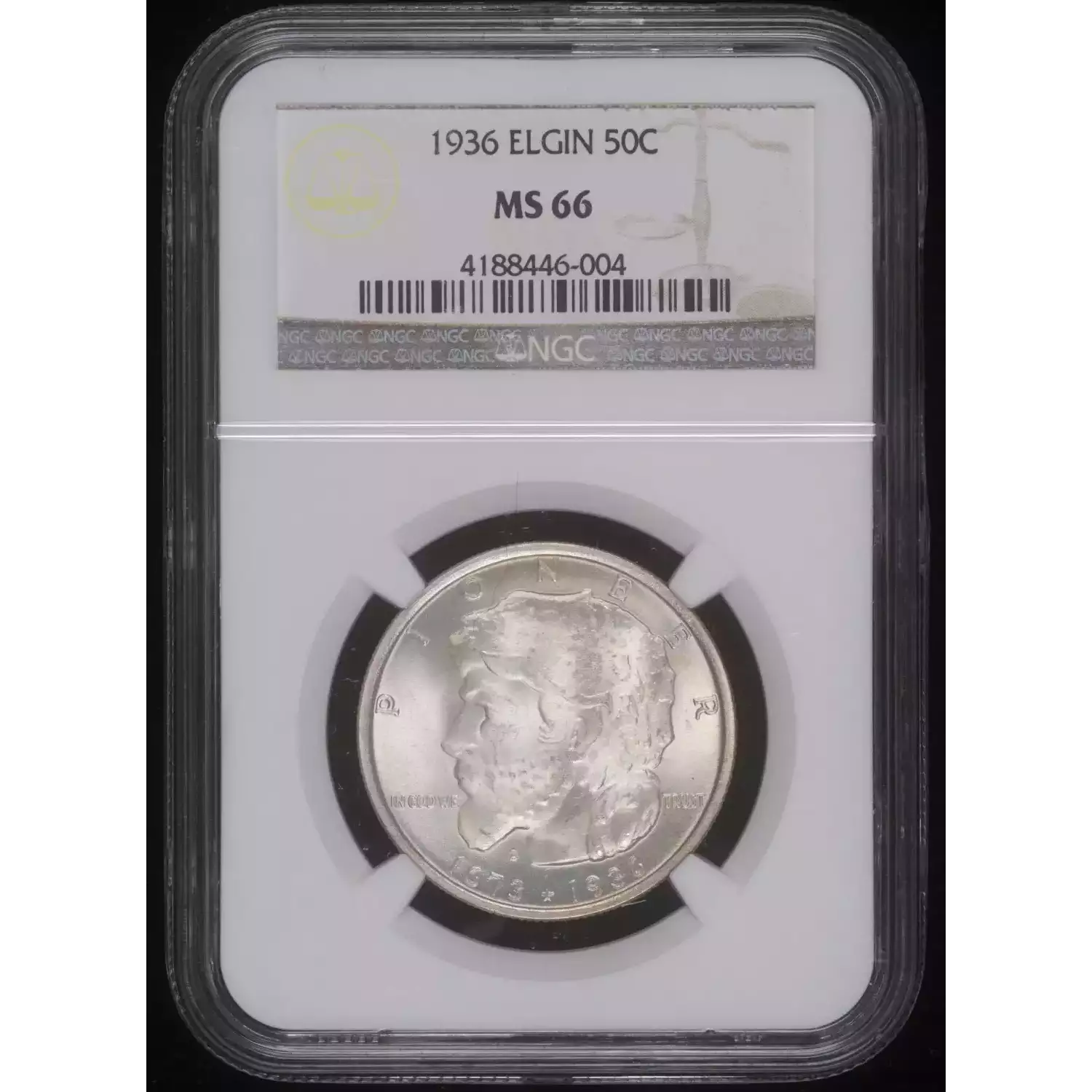 1936 Classic Commemorative Elgin, Illinois, Centennial NGC MS-66 ELGIN ...