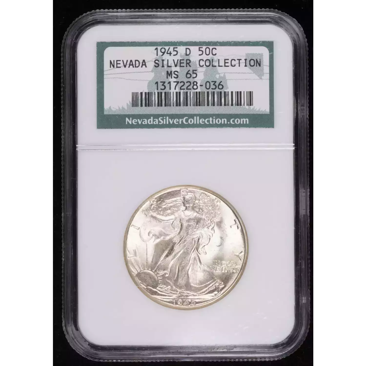 1945-D Half Dollars Liberty Walking NGC MS-65 Nevada Silver Collection ...
