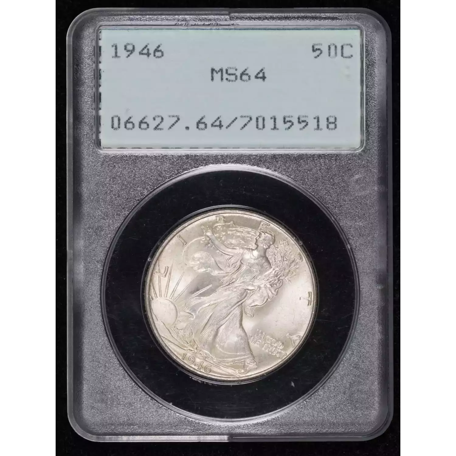 1946 Half Dollars Liberty Walking PCGS MS-64 OGH RATTLER - Hertel's Coins Inc.