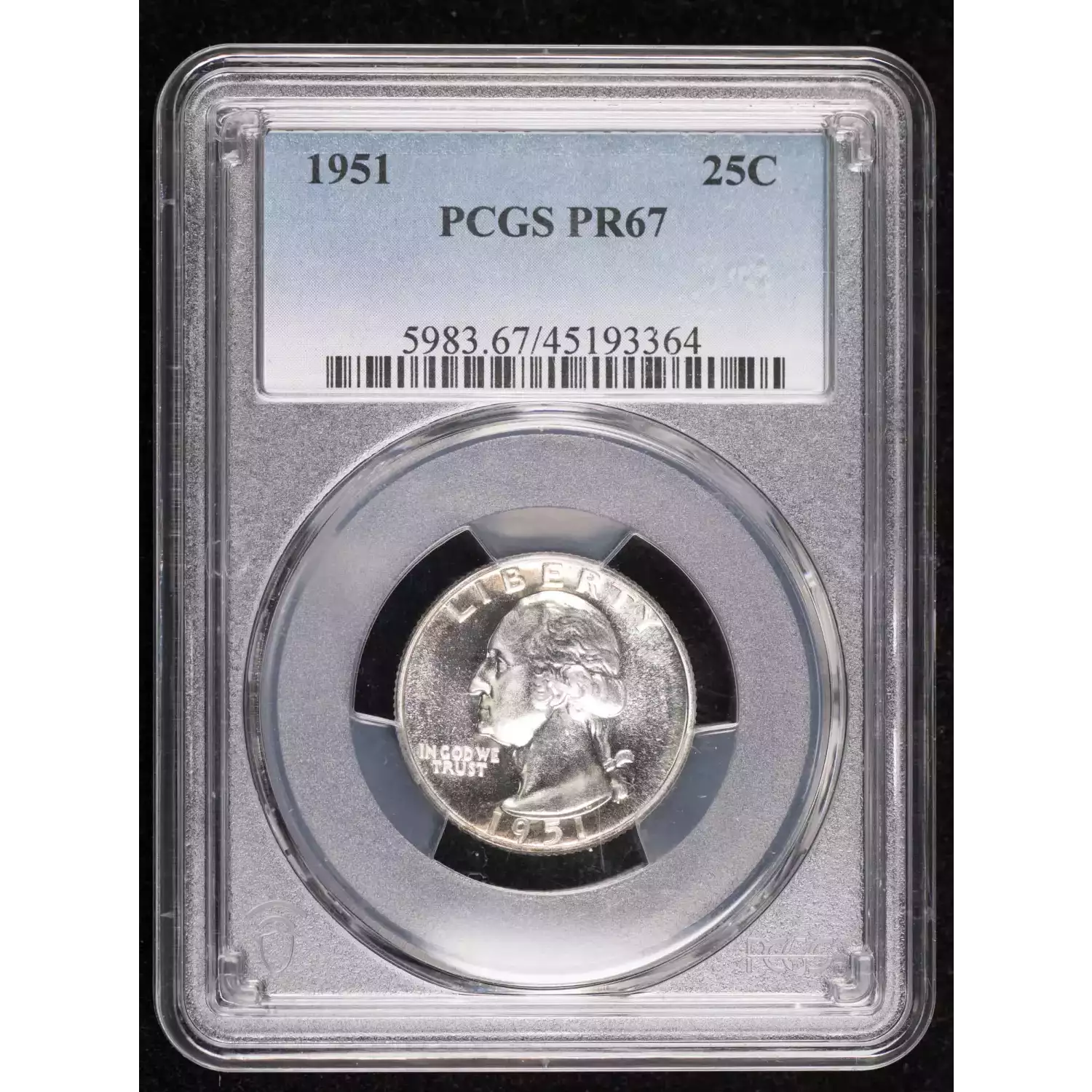 1951 Quarter Dollars Silver Coinage PCGS PR-67 - Hertel's Coins Inc.