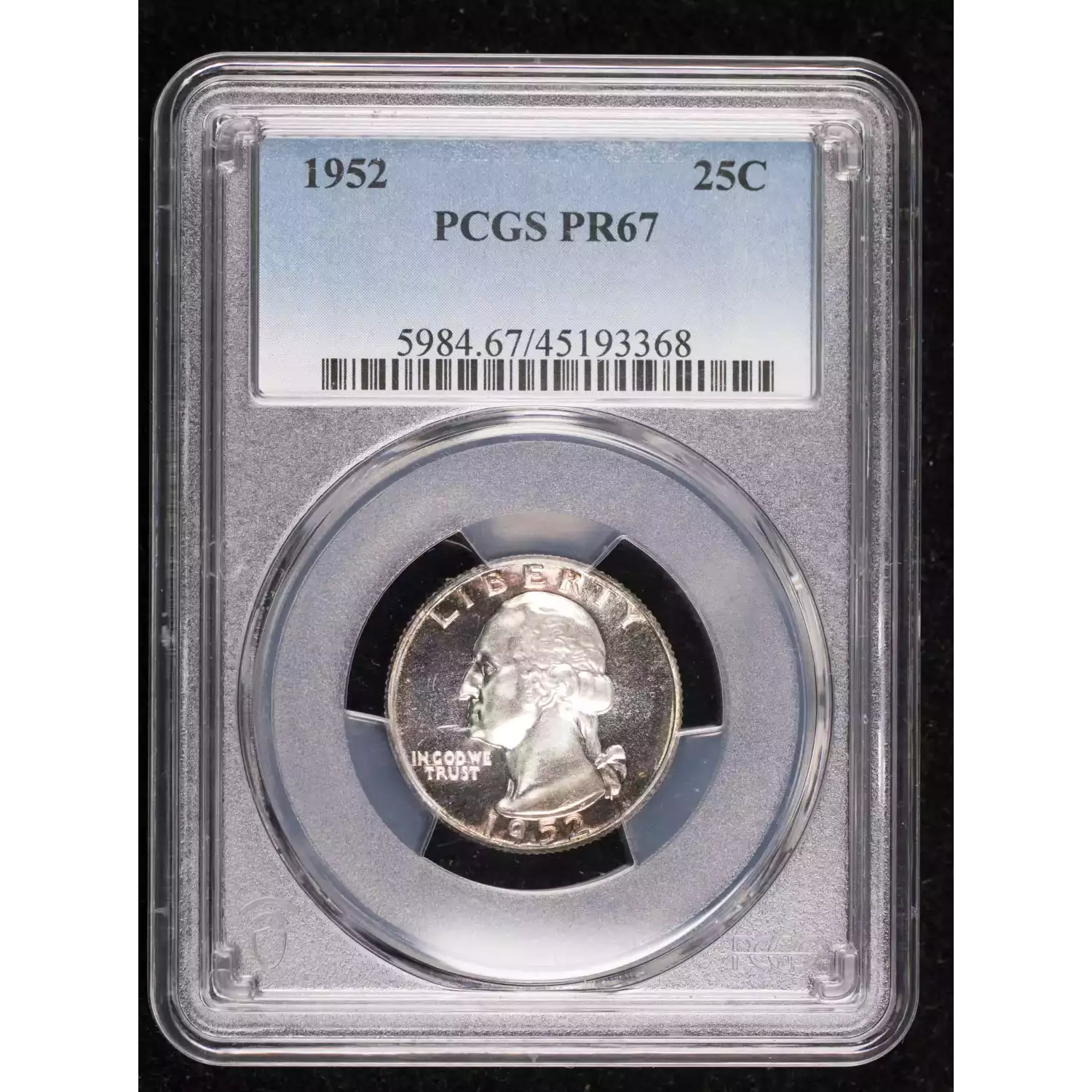 1952-P Washington Quarter Dollars Silver Coinage PCGS PR-67 - Hertel's Coins Inc.
