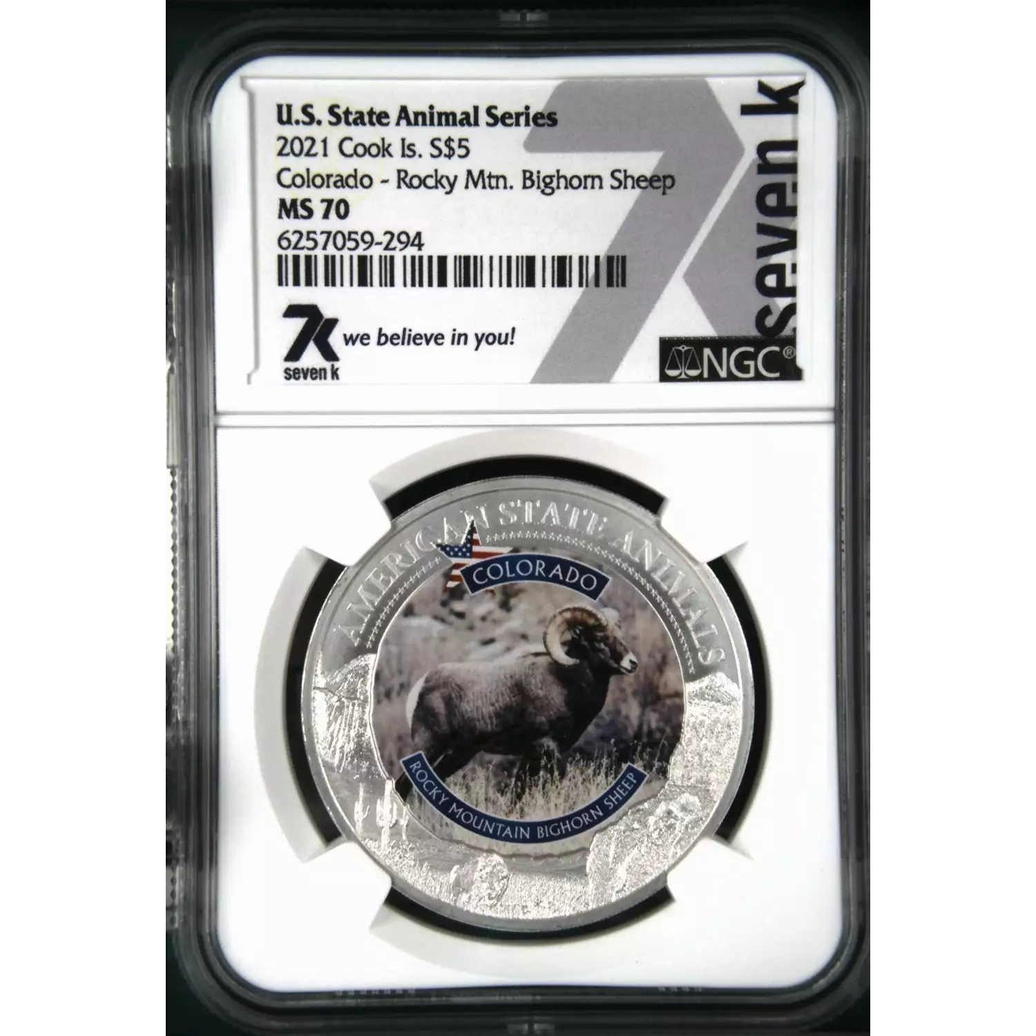 2021 NGC MS-70 Colorado - Rocky Mountain Bighorn Sheep U.S. State ...