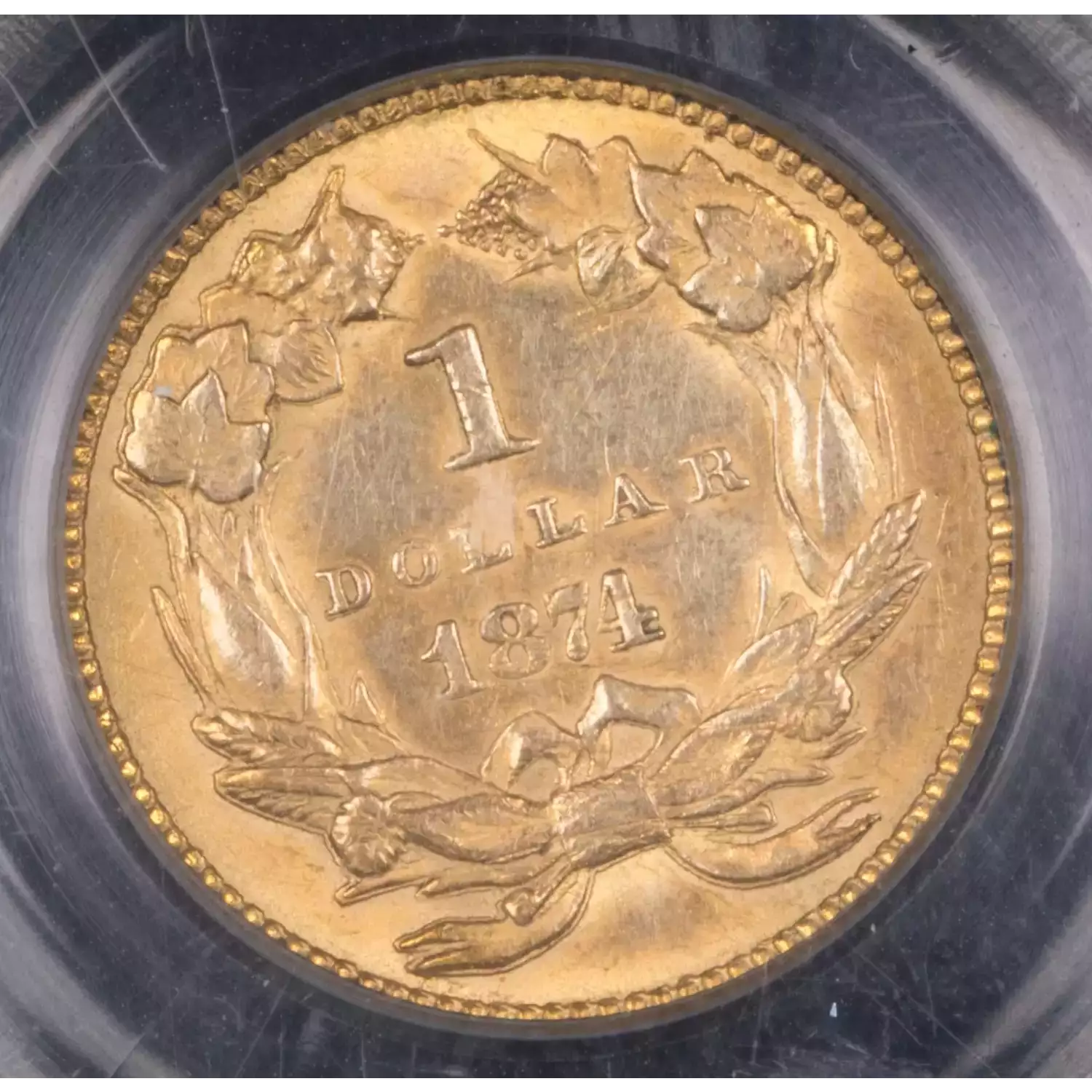 1874 Indian Princess Large Head Gold Dollar PCGS MS-62 - Hertel's Coins ...