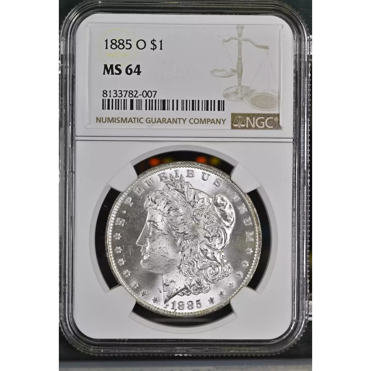 1885-O Morgan Silver Dollar NGC MS-64 - Hertel's Coins Inc.