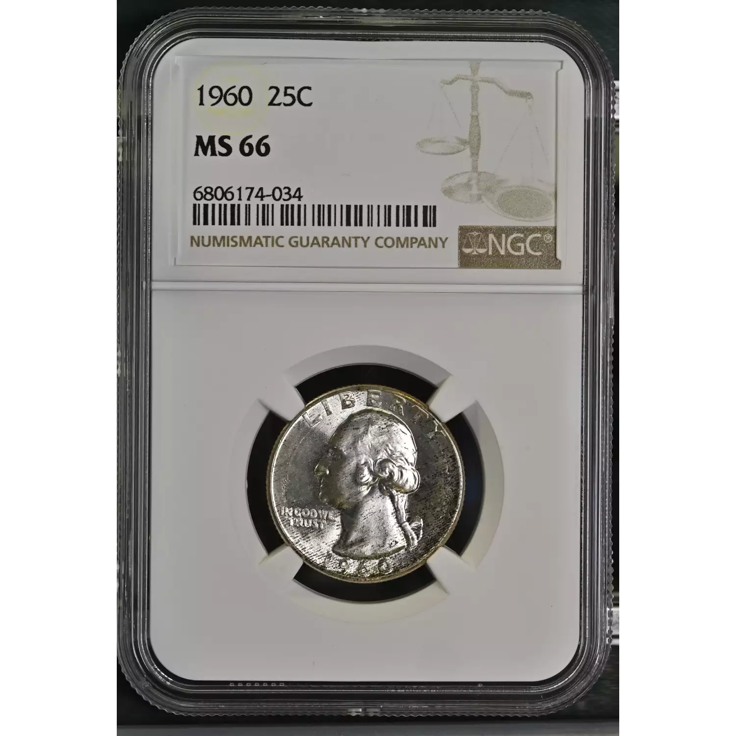 1960 Quarter Dollars Silver Coinage NGC MS-66 - Hertel's Coins Inc.