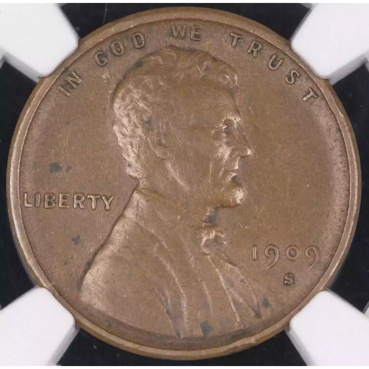 1909-S VDB Small Cents Lincoln, Wheat Ears Reverse NGC XF-40 BN - Hertel's Coins Inc.