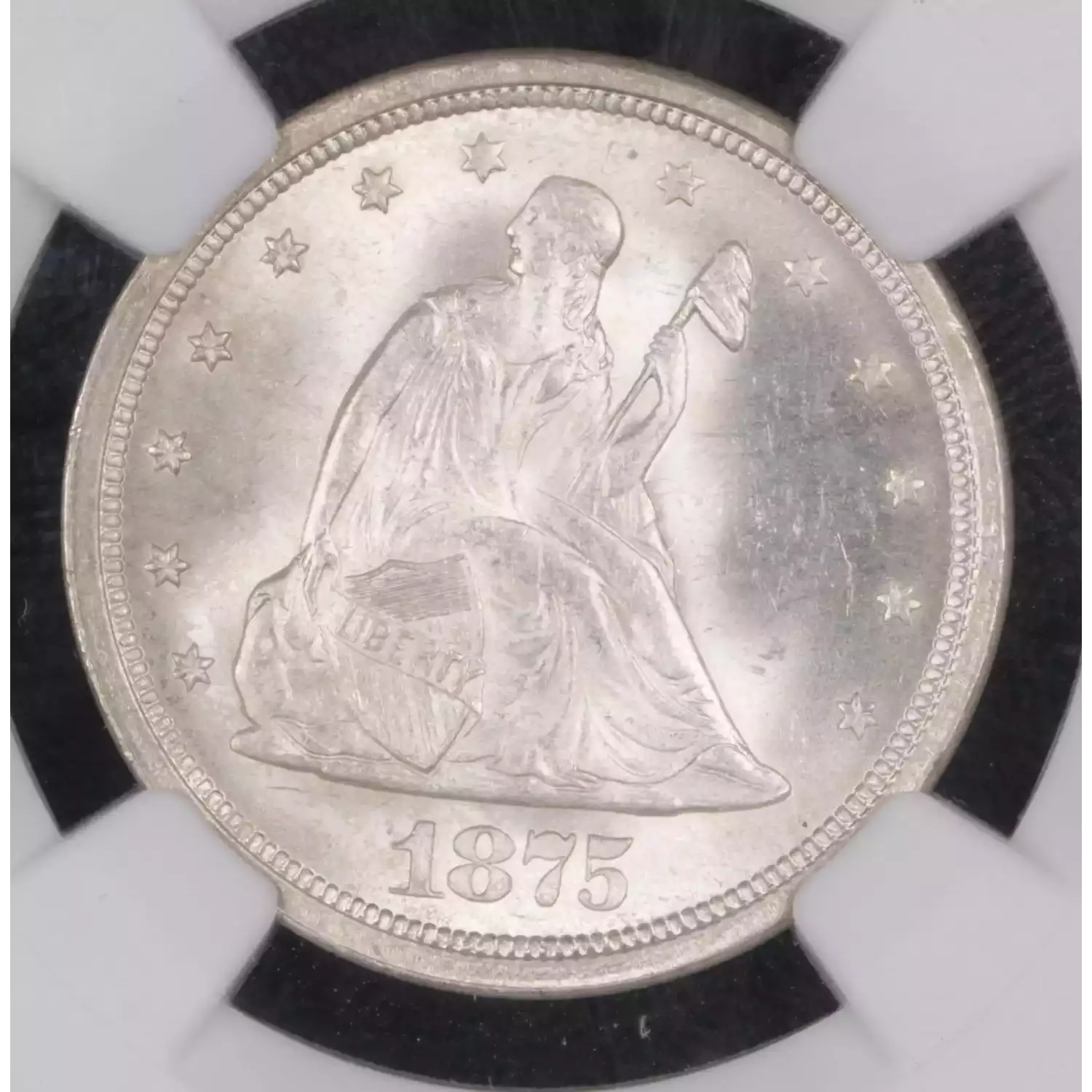 1875-S Seated Liberty Twenty Cents NGC MS-65 RED BOOK LABEL - Hertel's ...